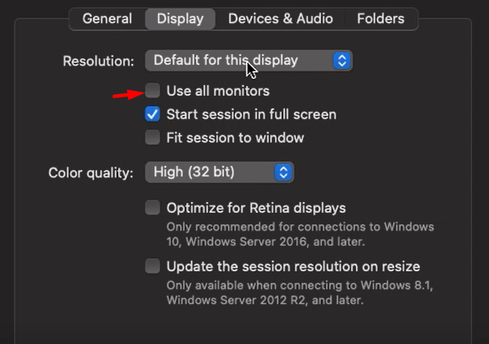 How to change Remote Desktop Resolution?