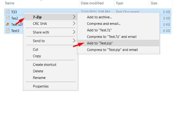 How to create Zip Archives in Windows?
