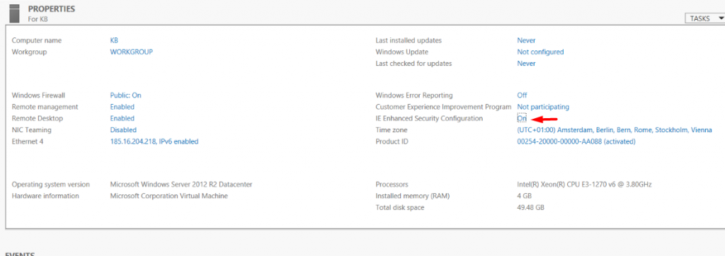 How to disable IE Enhanced Security Configuration on Windows?