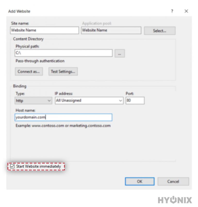 How to add a website in Windows IIS? - Knowledge Base | Hyonix