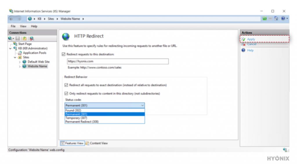How to set up website redirection from IIS 7 in Windows? - Knowledge ...
