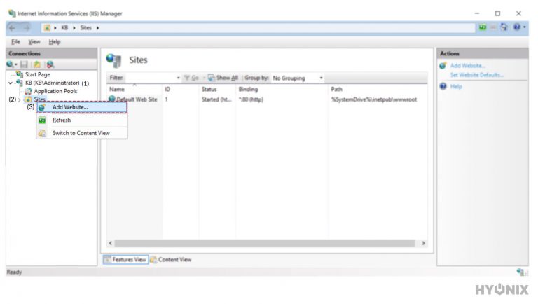 How to add a website in Windows IIS? - Knowledge Base | Hyonix