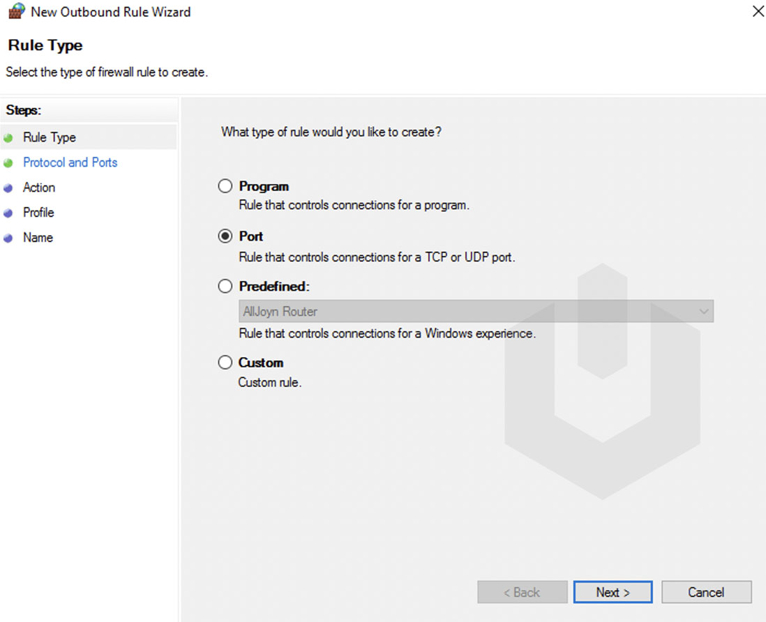 How to allow a custom port through Windows Server Firewall?