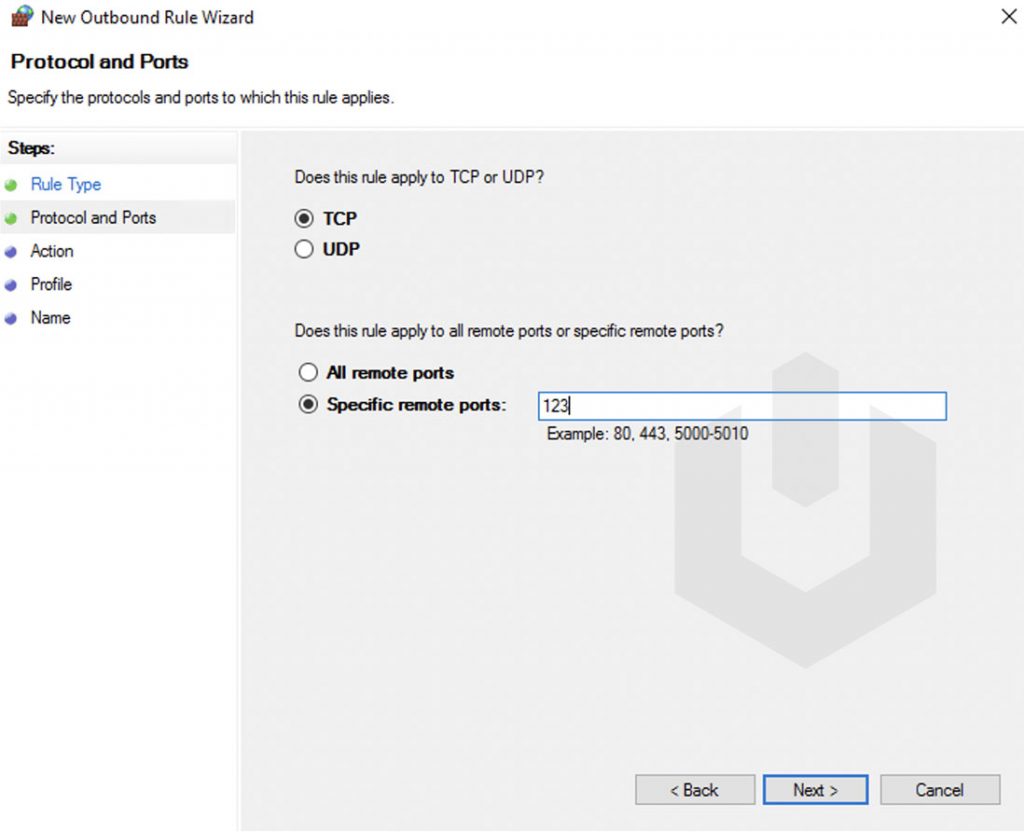 How to allow a custom port through Windows Server Firewall?
