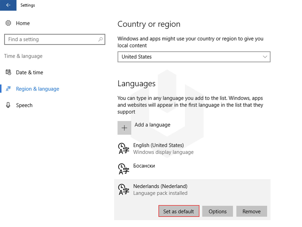 How to change system Language on Windows server?