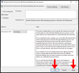 How to setup RDP Sessions Timeout Limit - Knowledge Base | Hyonix
