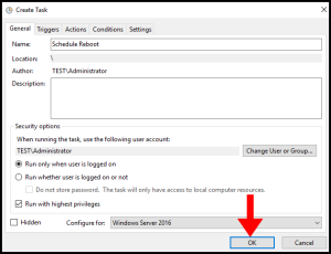 How to schedule reboot of Windows server - Knowledge Base | Hyonix