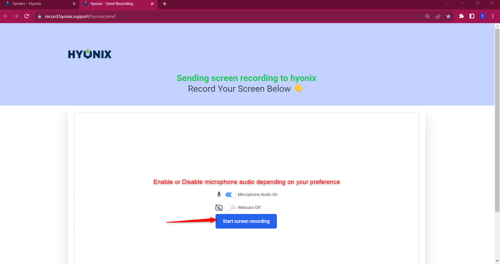 How To Record A Video And Send It To Hyonix Customer Support Knowledge Base Hyonix