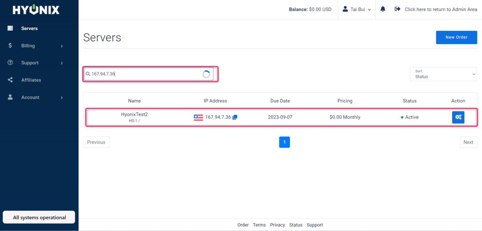 How to search for a server on Hyonix portal - Knowledge Base | Hyonix