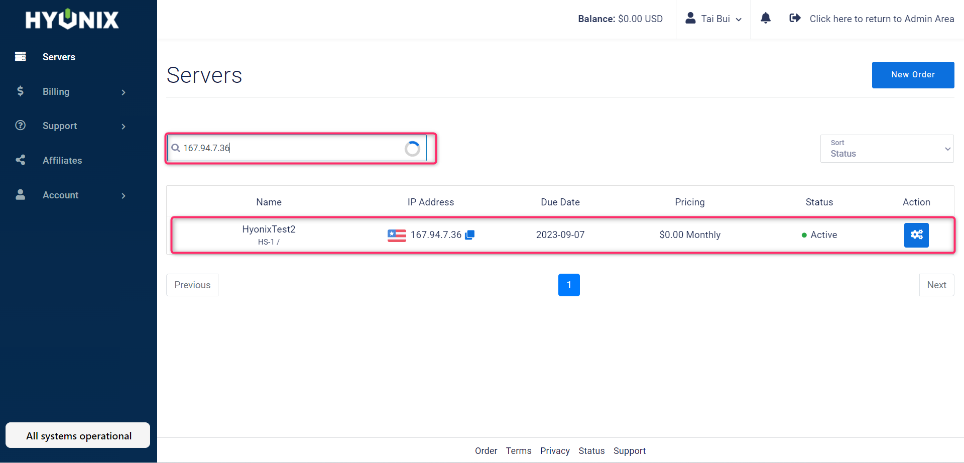 How to search for a server on Hyonix portal - Knowledge Base | Hyonix