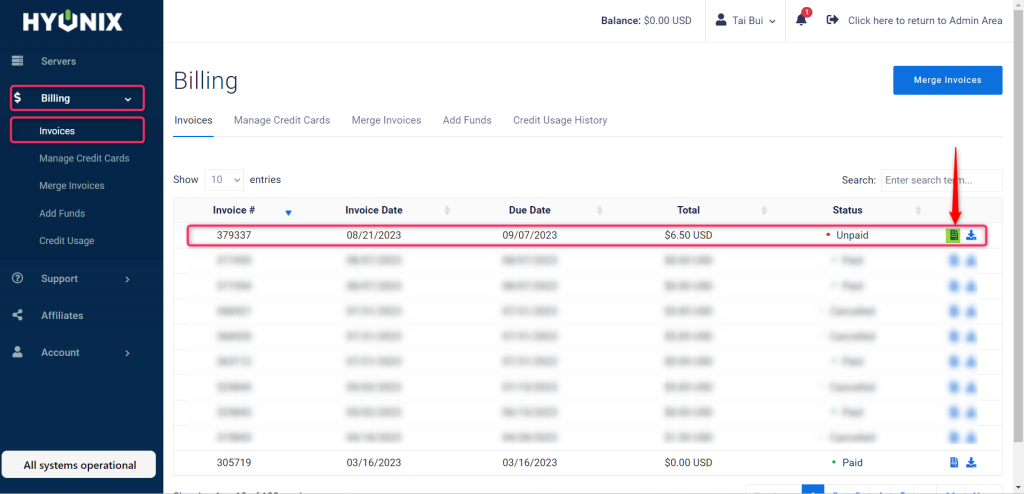 How to read Hyonix invoice