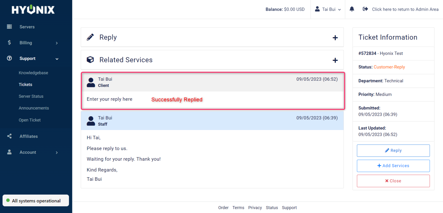 How to reply to a Hyonix’s ticket - Knowledge Base | Hyonix