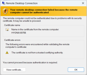 [RESOLVED] You cannot proceed because authentication is required