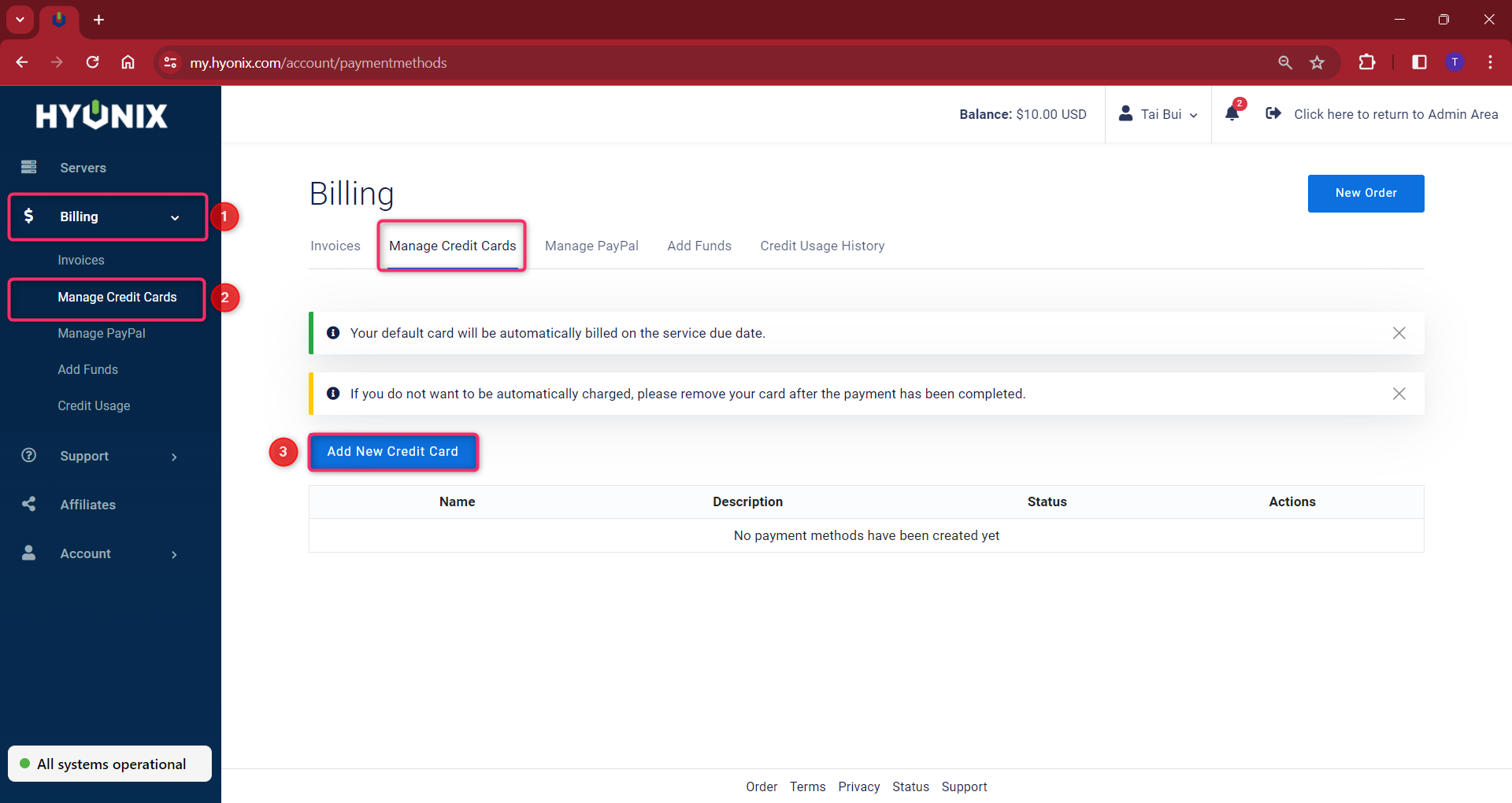 How to set up auto-renewal via Credit/Debit card - Knowledge Base | Hyonix