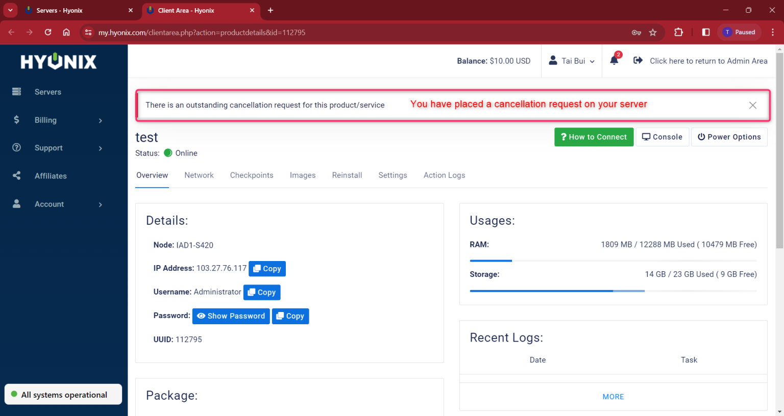 How to Cancel your Hyonix Server - Knowledge Base | Hyonix