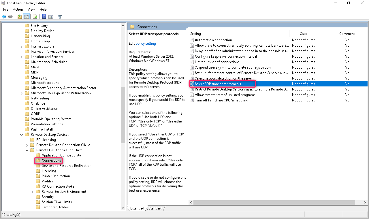 How to disable/enable UDP via Local Group Policy Editor - Knowledge ...