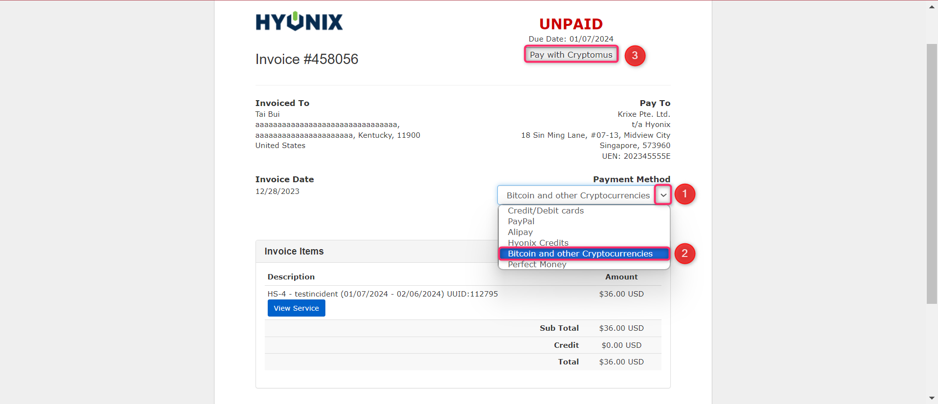 How to pay with crypto using Cryptomus - Knowledge Base | Hyonix