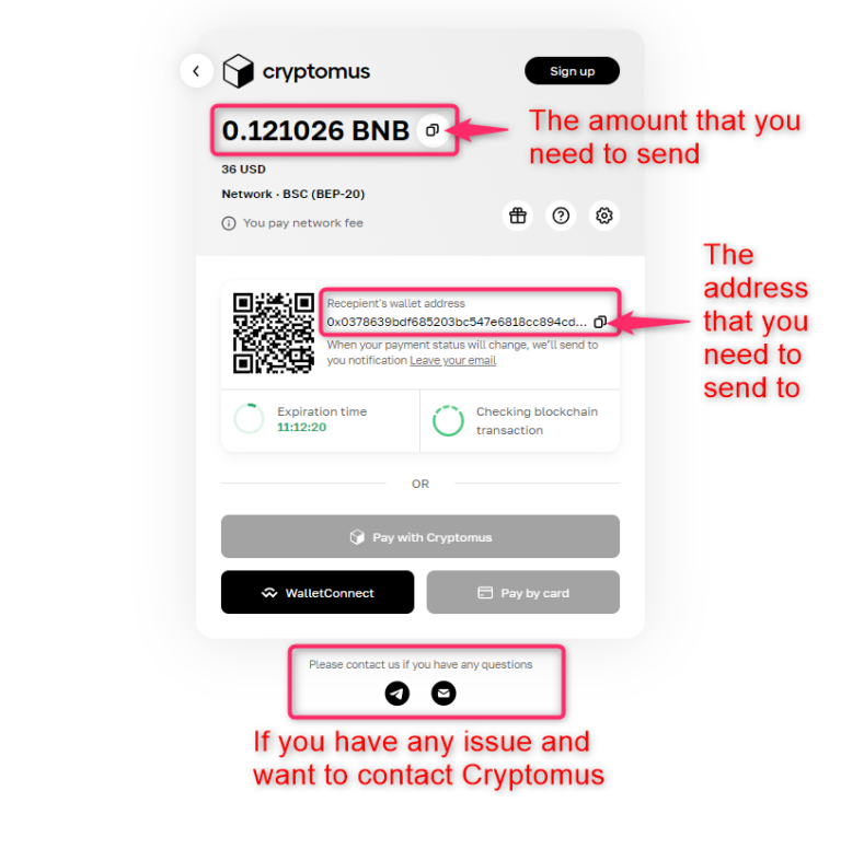 How to pay with crypto using Cryptomus - Knowledge Base | Hyonix