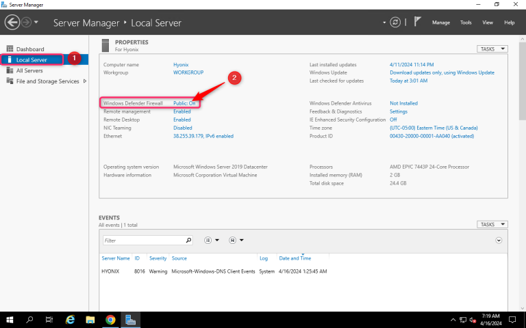 How to disable/enable Firewall in Windows Server - Knowledge Base | Hyonix