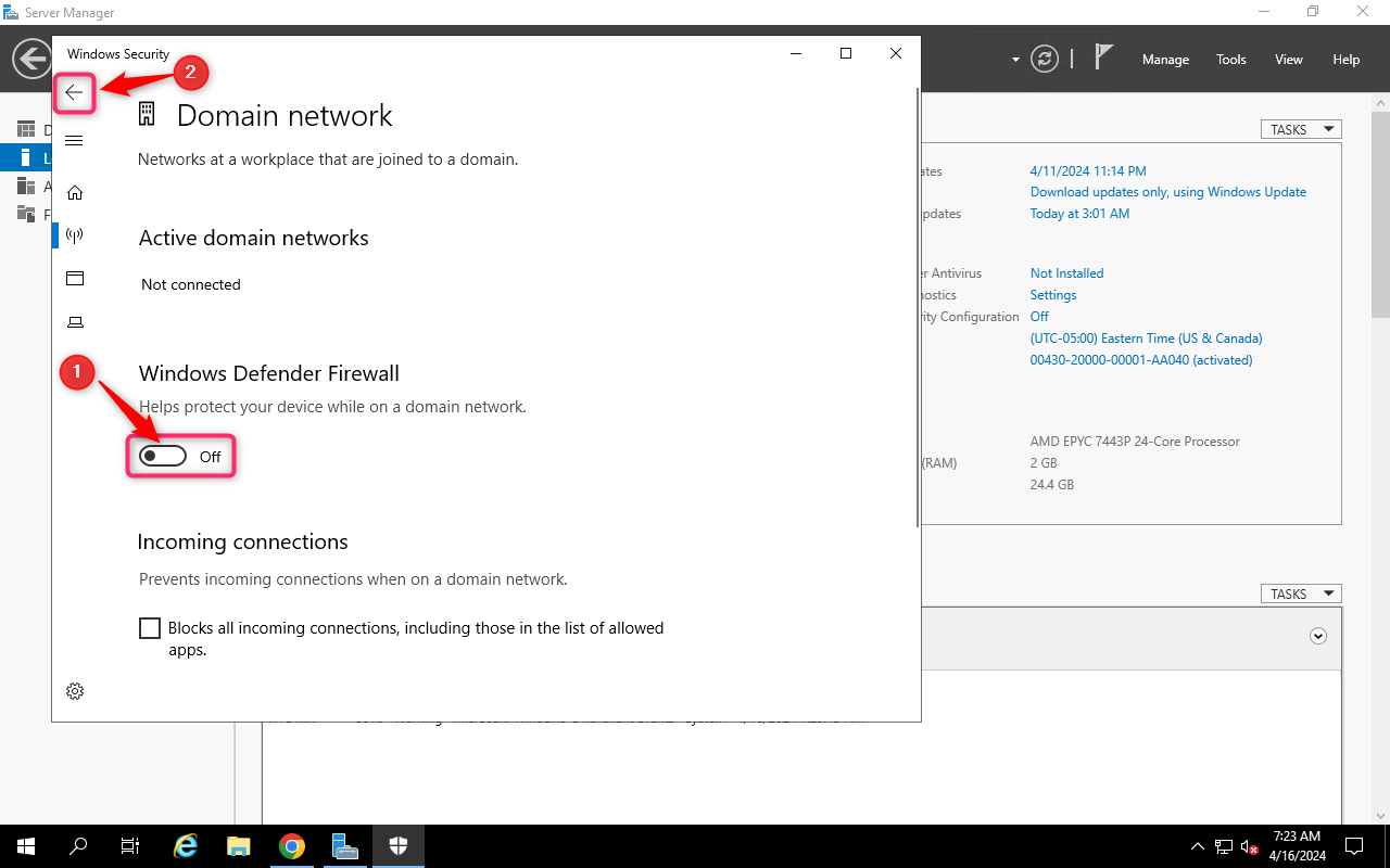 How to disable/enable Firewall in Windows Server - Knowledge Base | Hyonix