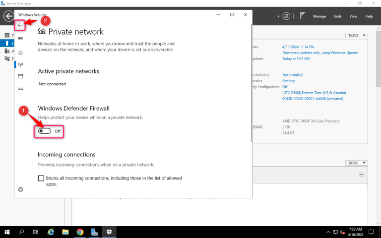 How To Disableenable Firewall In Windows Server Knowledge Base Hyonix