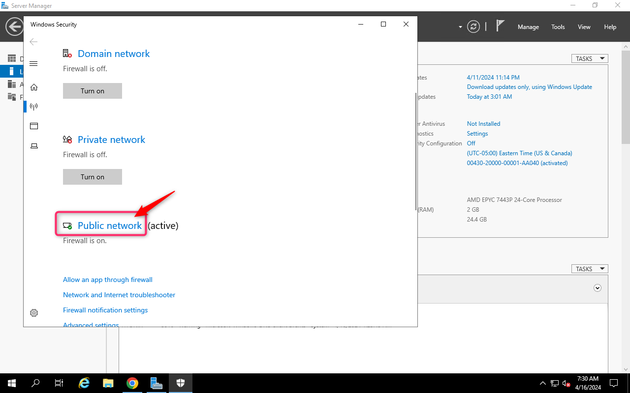 How to disable/enable Firewall in Windows Server - Knowledge Base | Hyonix