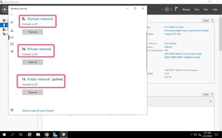 How to disable/enable Firewall in Windows Server - Knowledge Base | Hyonix