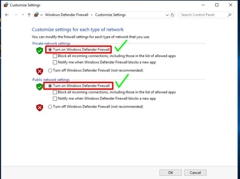 How to turn on Windows Defender Firewall - Knowledge Base | Hyonix